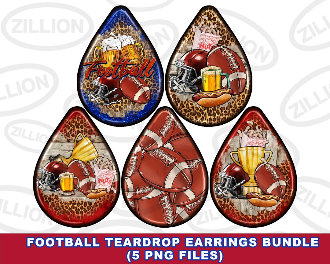 American Football Teardrop Earrings Png Sublimation Design Bundle ...