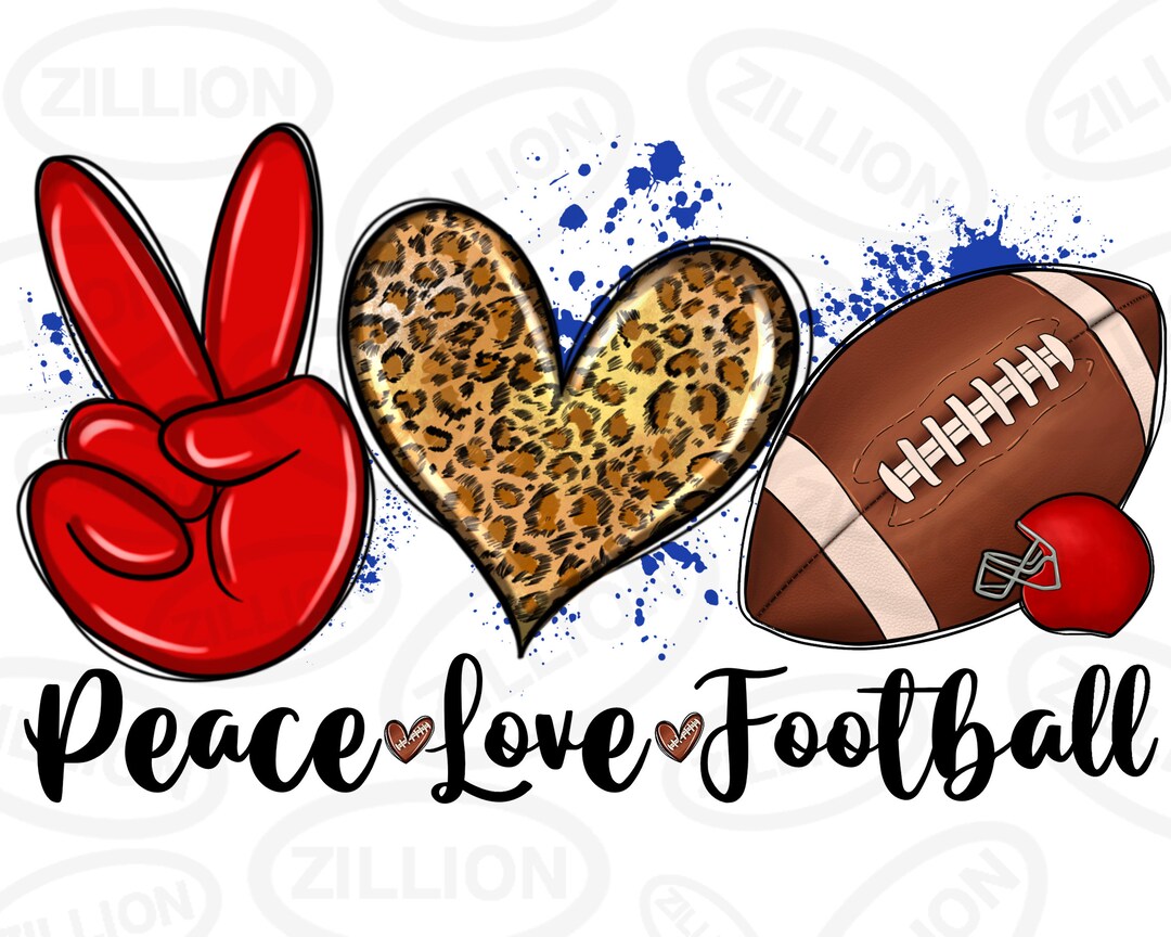 Peace Love American Football Png Sublimation Design Download, Football ...
