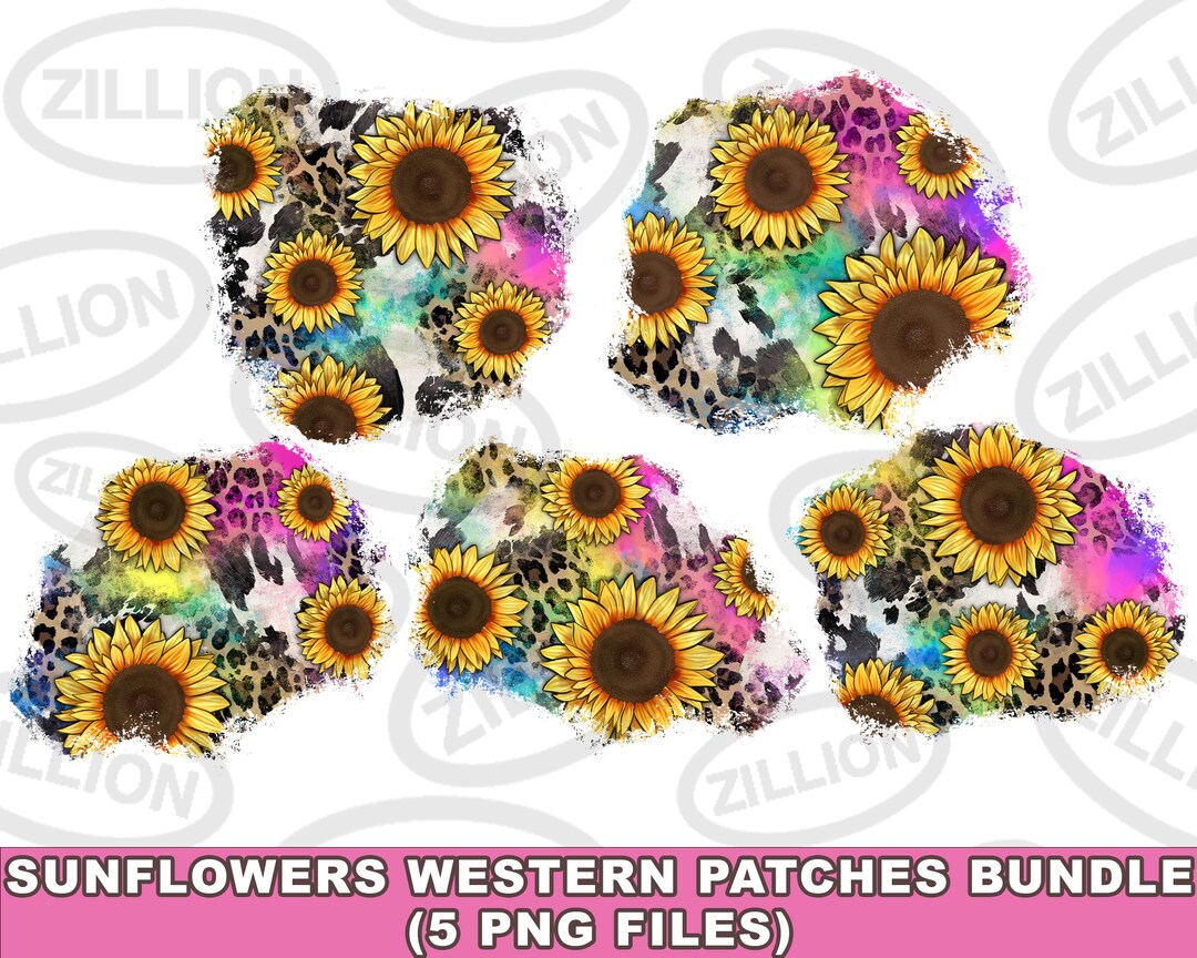 Sunflowers Western Patches Png Sublimation Design Bundle, Western Patches Bundle Png, Western ...