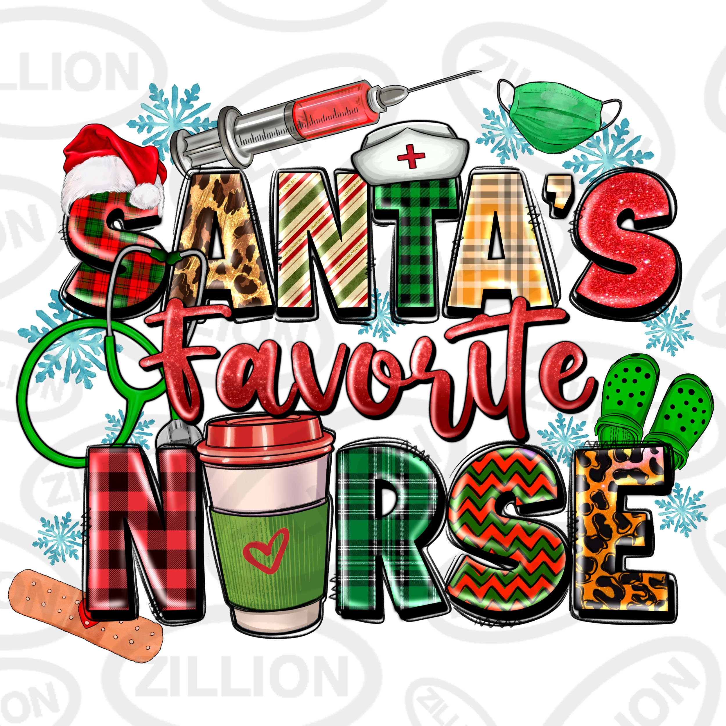Santa's Favorite Nurse Png Sublimation Design Download, Christmas Png ...