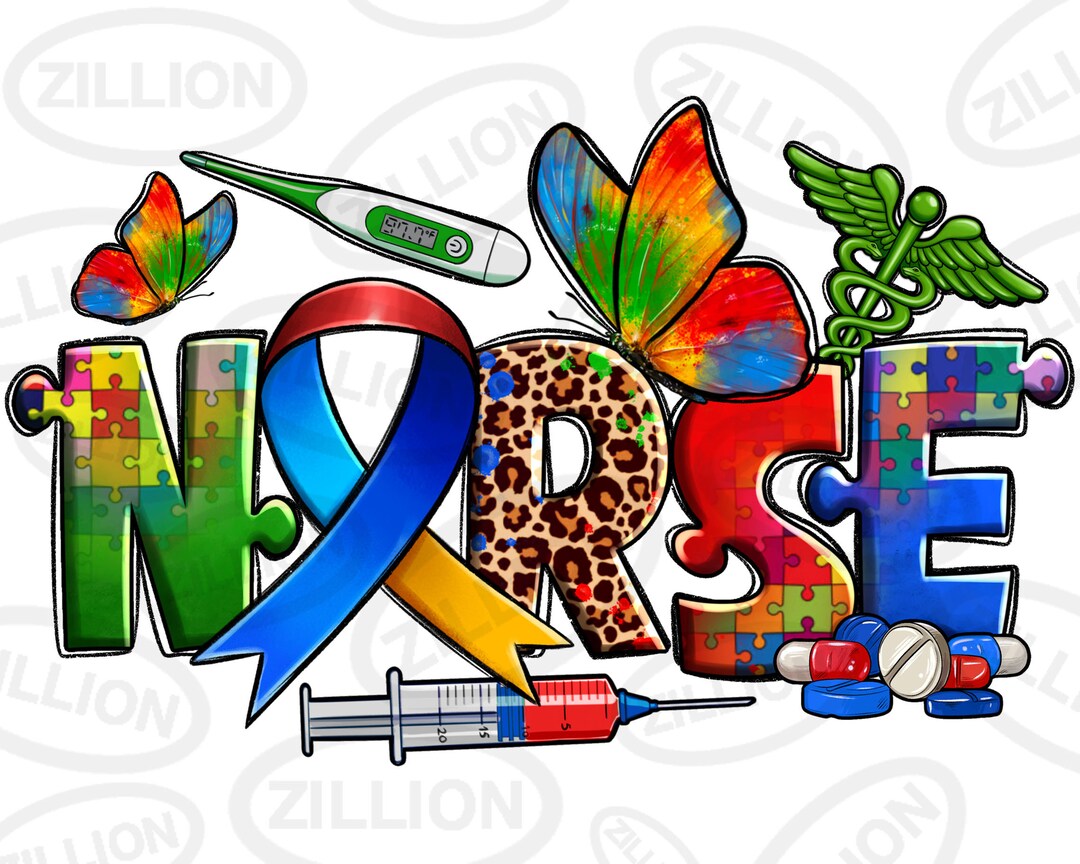 Autism Nurse Png Sublimation Design Download, Autism Awareness Png ...
