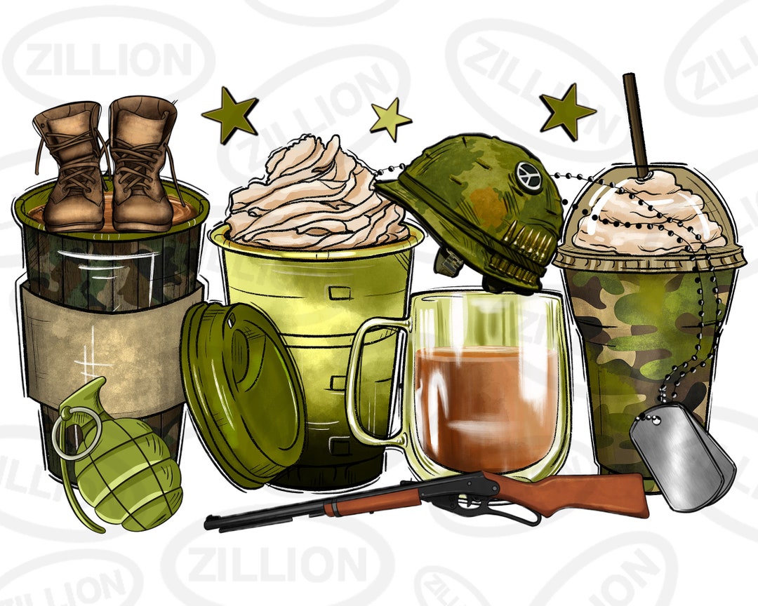 Army Coffee Cups Png Sublimation Design Download, Veteran Png, Army Png ...