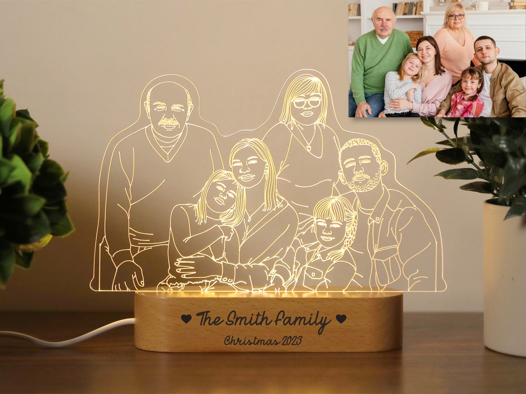 Photo Engraving Custom 3D Acrylic Night Light | Personalized Bedroom ...