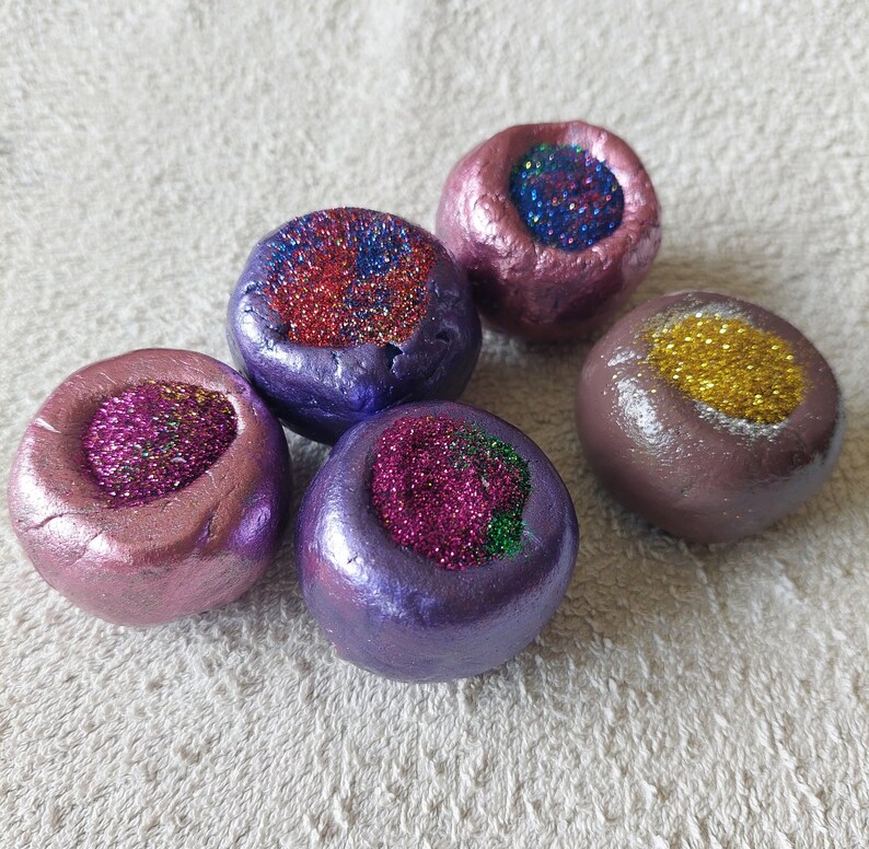 Clay Cracking Balls With Glitter - Etsy