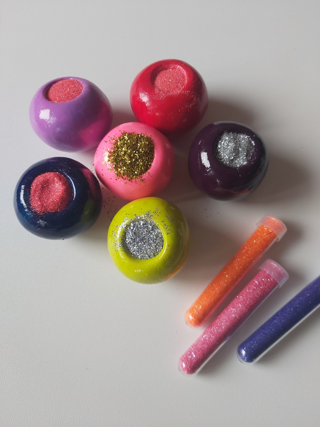 Clay Cracking Balls With Glitter - Etsy