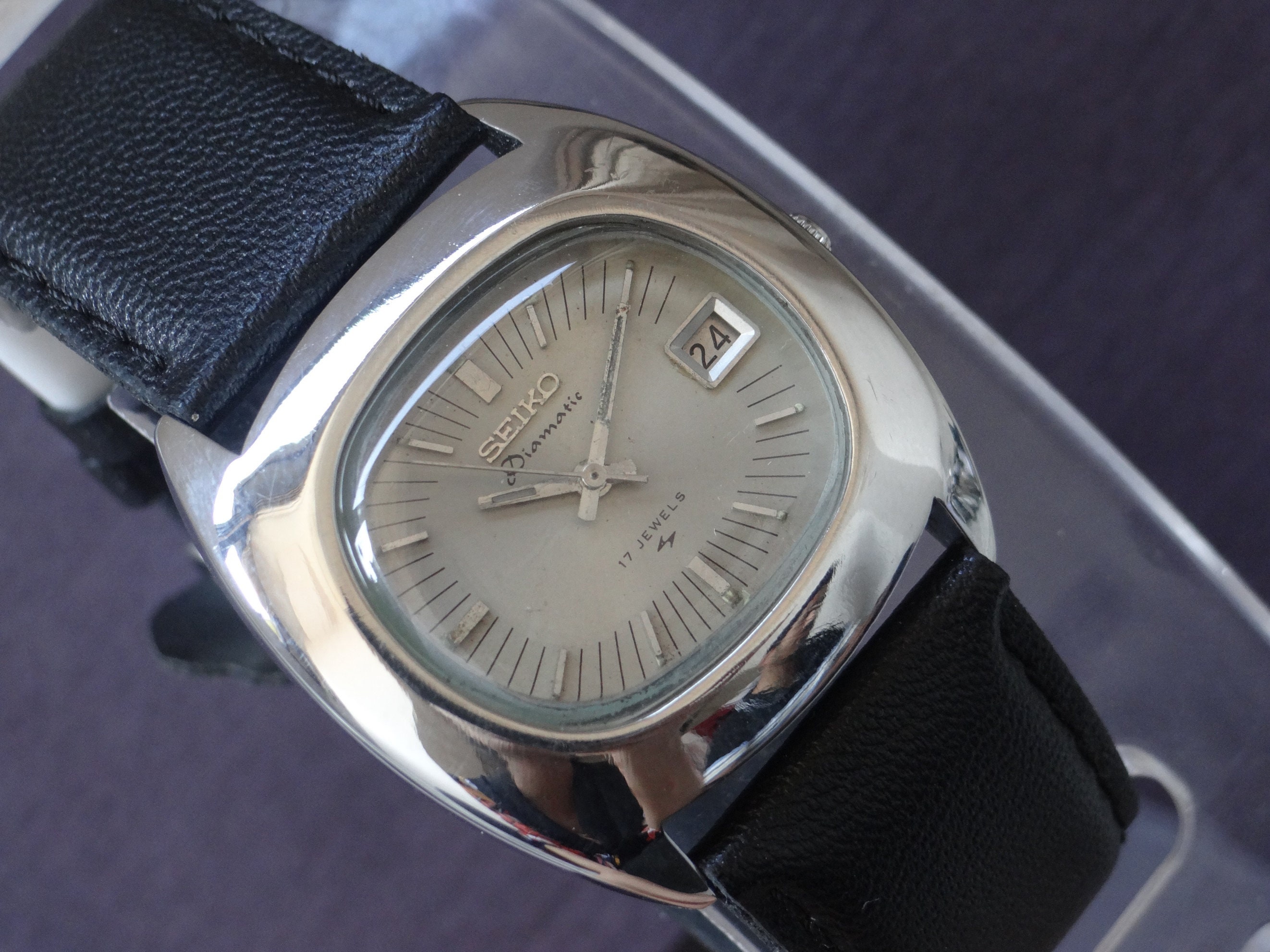 Vintage Seiko Diamatic 17 Jewel 7005-5010 Date Men's Wrist Watch Japan ...