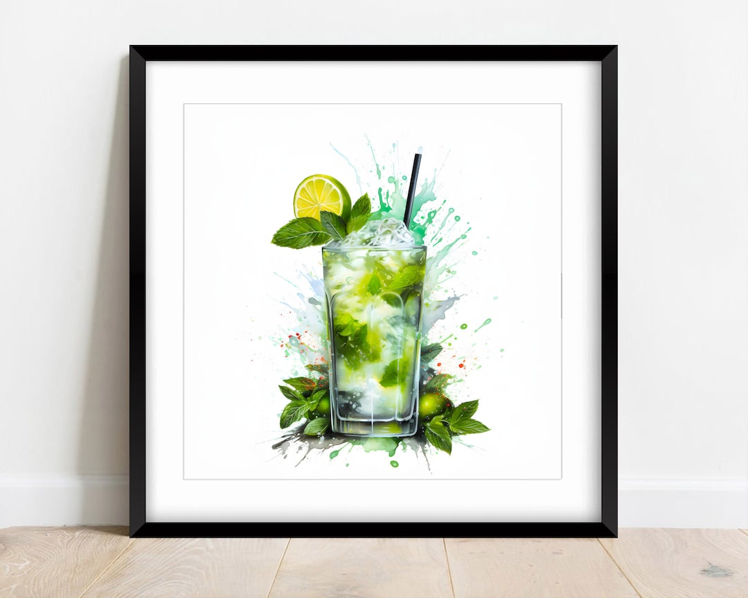 Mojito Poster Print Mojito Cocktail Wall Art Decor Digital Art Download ...
