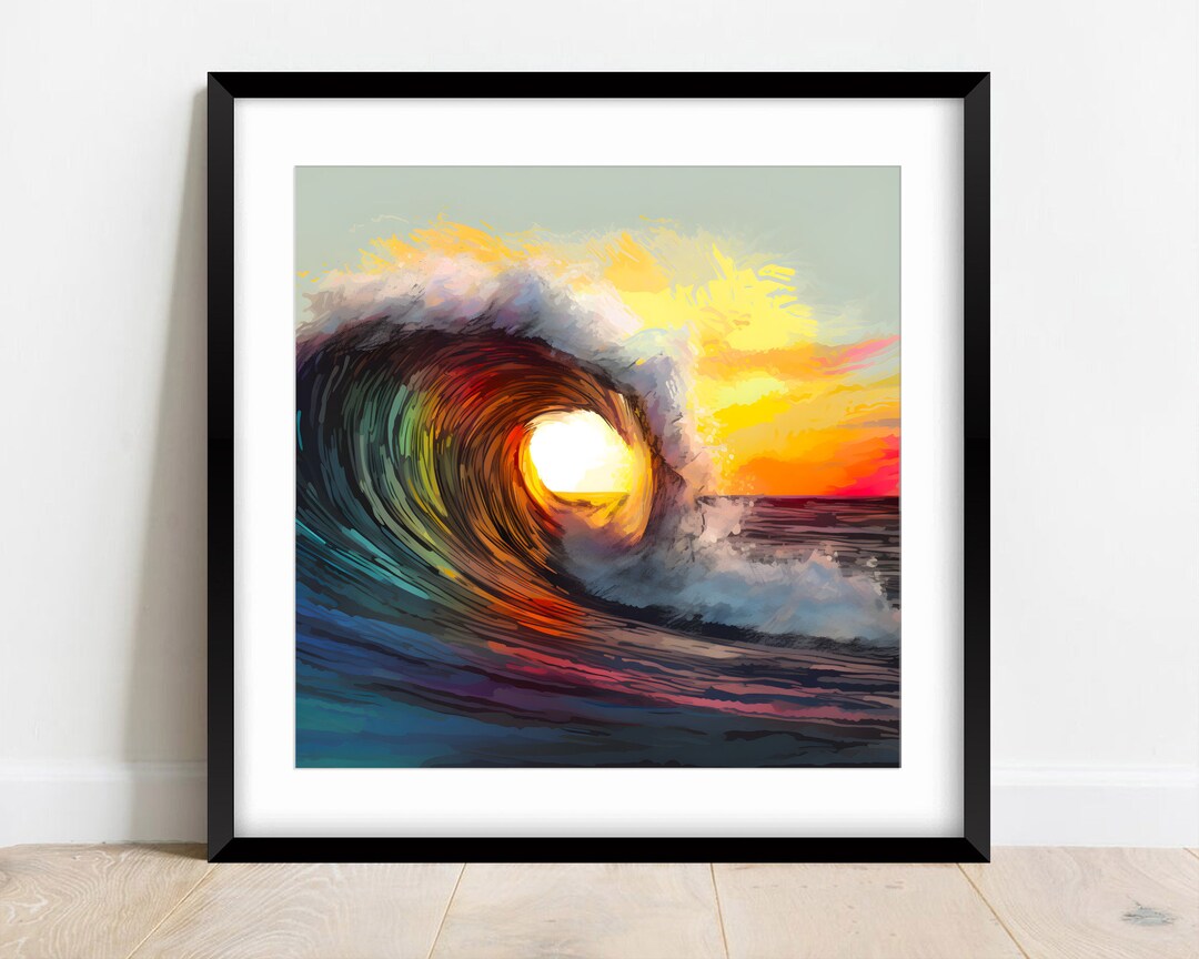 Pipeline Wave Print Surfing Art Pipeline Art Prints Digital Downloads ...