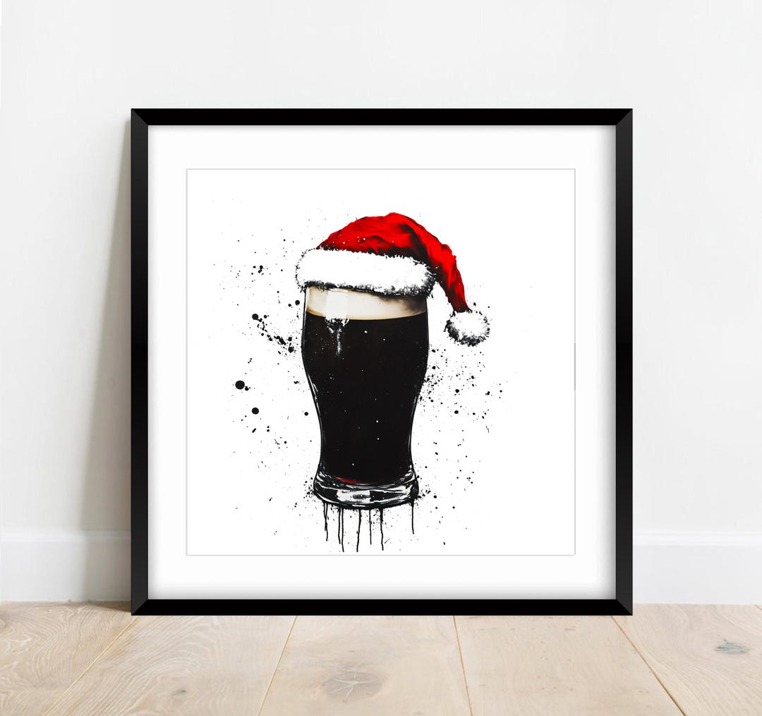 Guinness Print Christmas Drinks Poster Guinness Pint Wall Art Digital ...