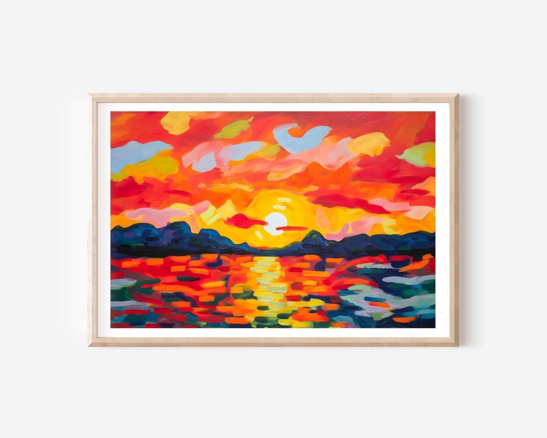 Sunset Print Sunset Abstract Art Prints Digital Art Home Decor - Etsy