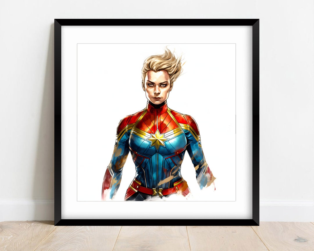 Captain Marvel Wall Art Captain Marvel Gift Captain Marvel Poster ...