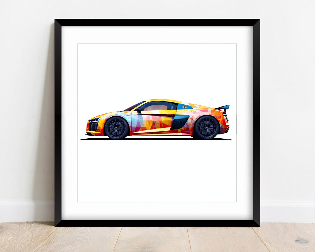 Audi R8 Poster Print Audi Wall Art Car Prints Audi Digital Download Car ...