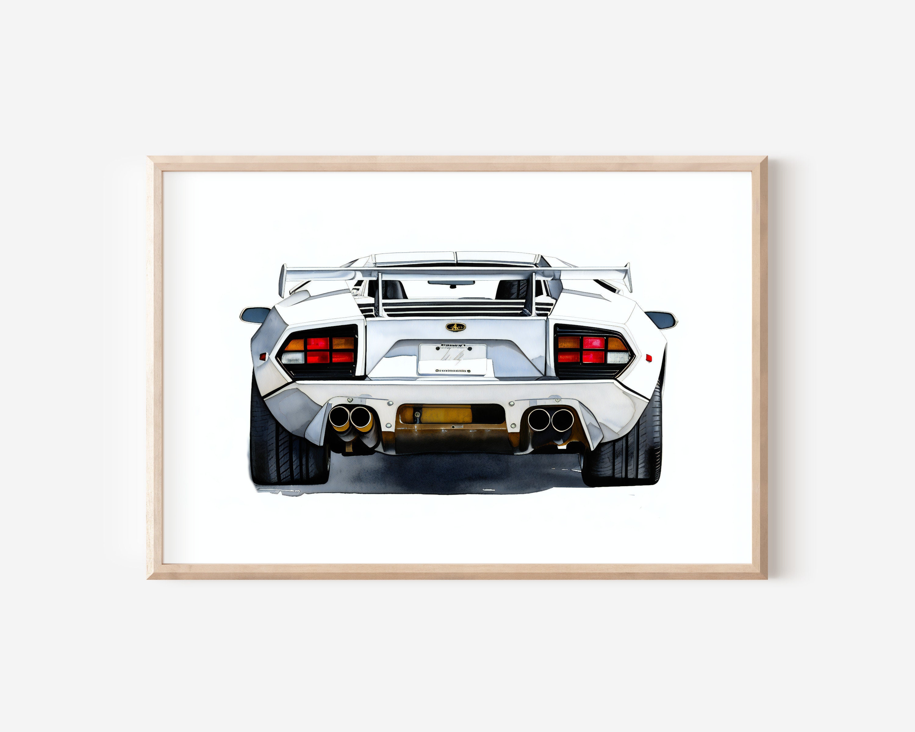 Lamborghini Countach Poster Print Lamborghini Wall Art Digital Download ...