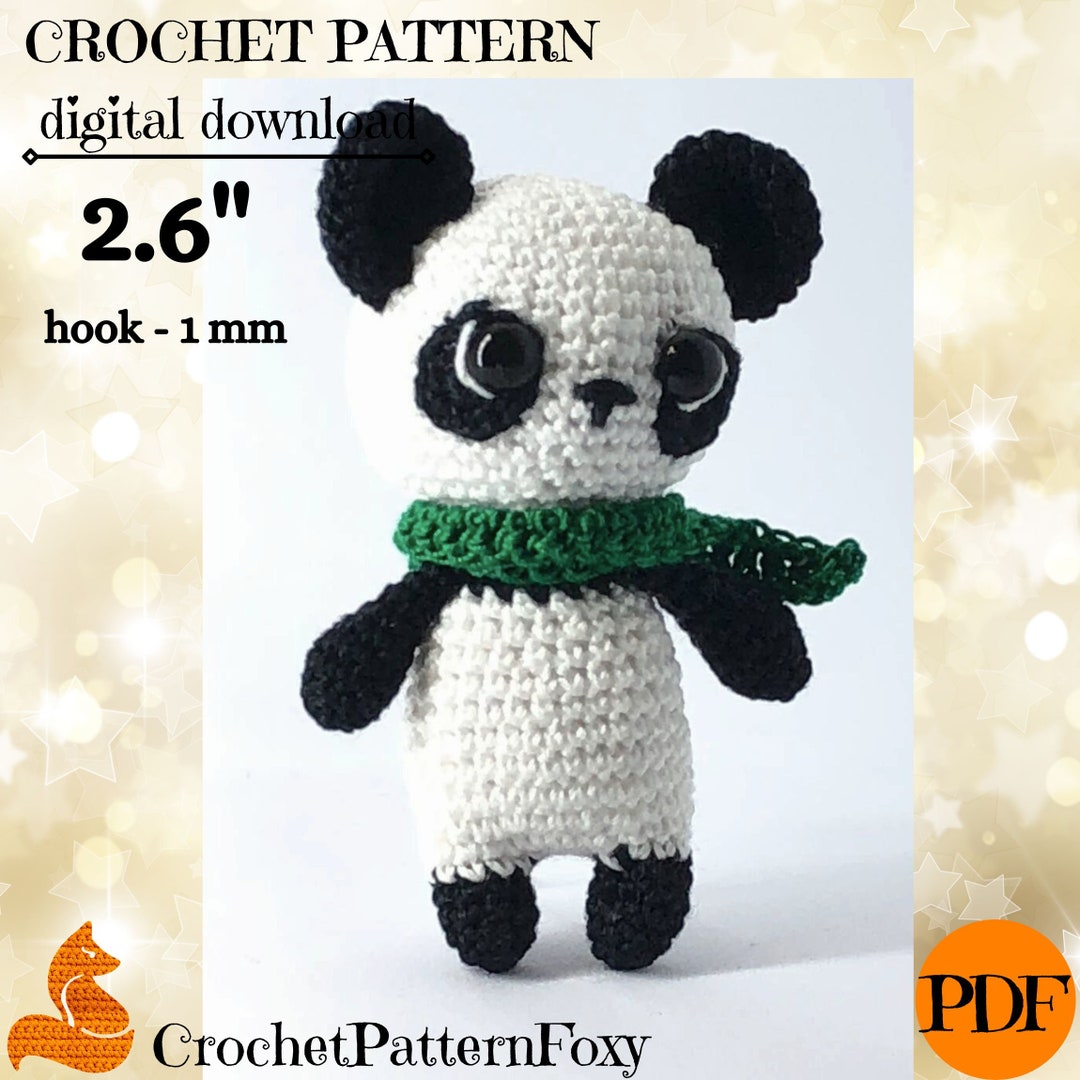 Tiny Panda Crochet Pattern PDF, Amigurumi Small Bear Doll Pattern ...