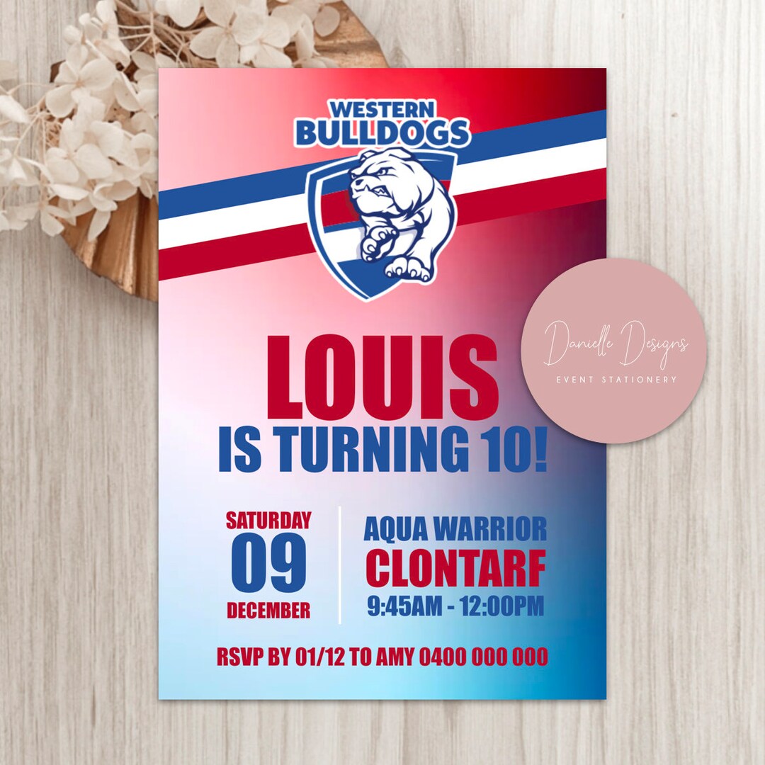 Instant Download Canva Template AFL Birthday Invitation Western ...
