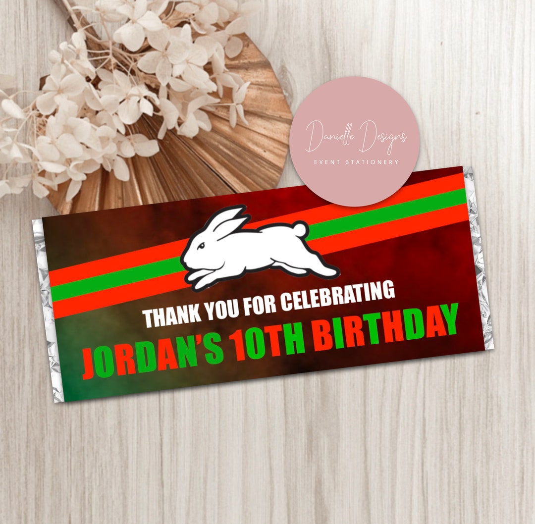 Instant Download Canva Template NRL South Sydney Rabbitohs Chocolate ...