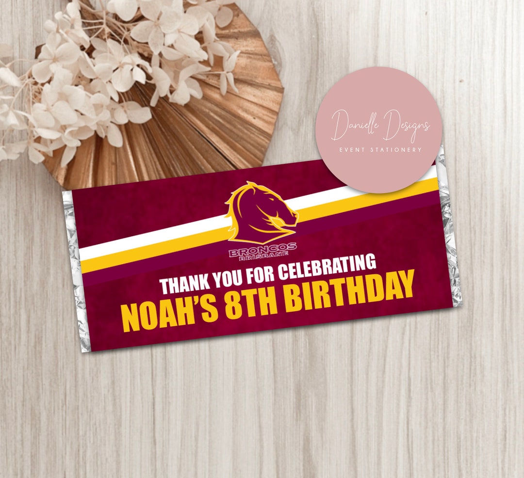 Instant Download Canva Template NRL Brisbane Broncos Chocolate Wrapper ...