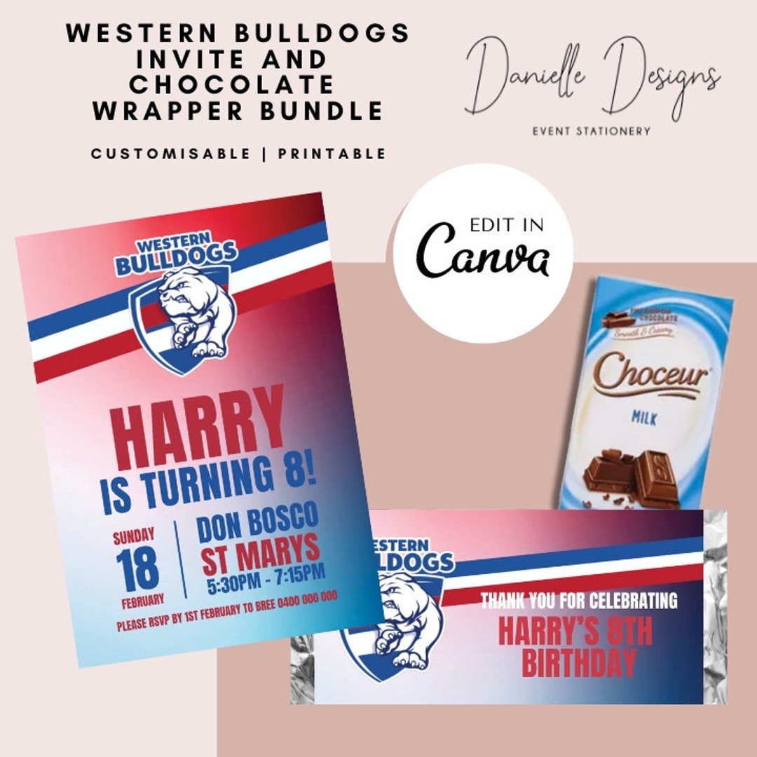 Instant Download AFL Birthday Invitation Chocolate Wrapper Western ...