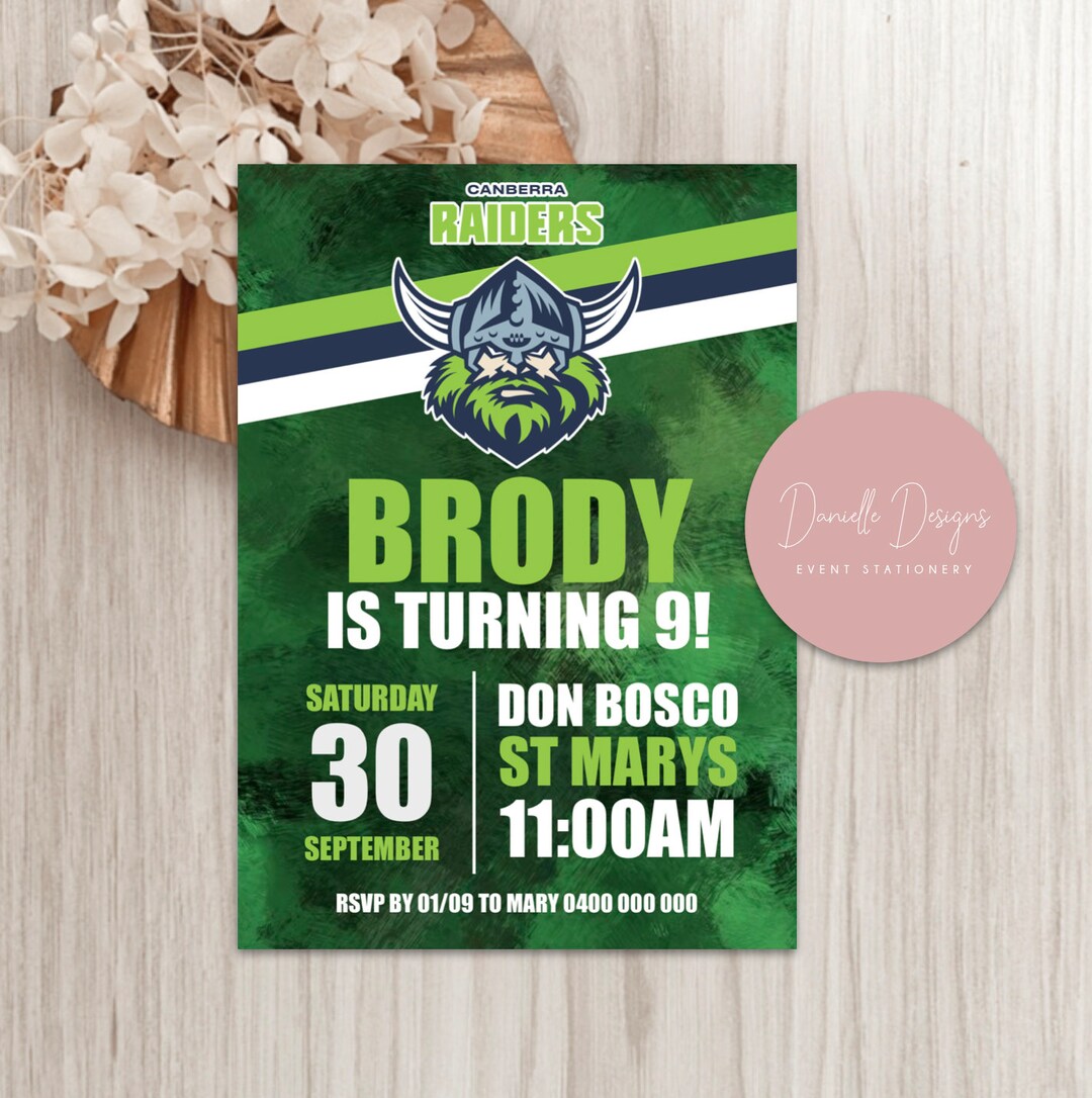 NRL Birthday Invitation Canberra Raiders Digital File - Etsy