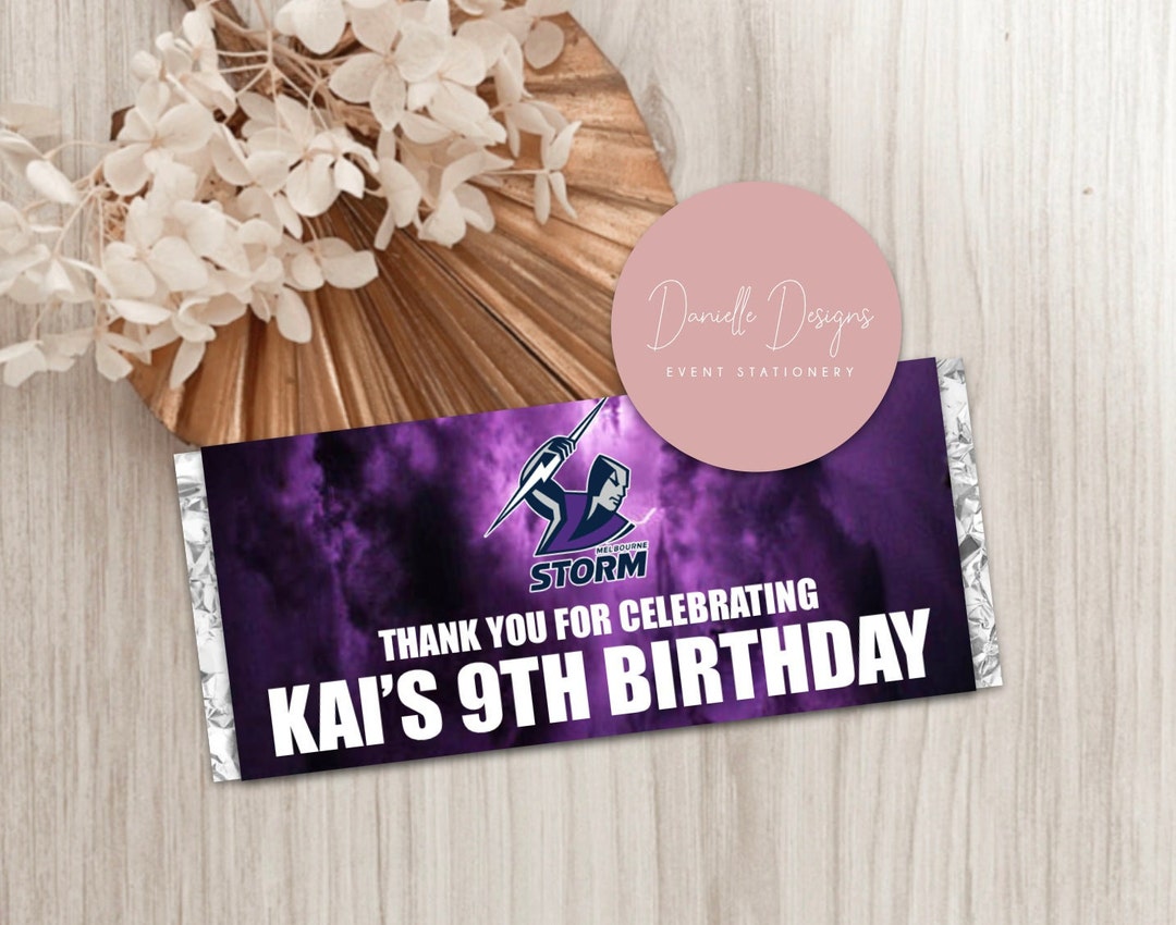 Instant Download Canva Template NRL Melbourne Storm Chocolate Wrapper ...