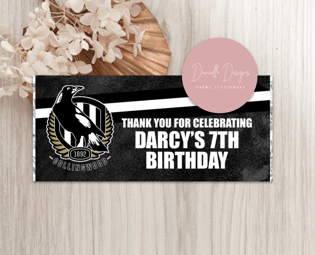 Instant Download Canva Template AFL Collingwood Chocolate Wrapper ...