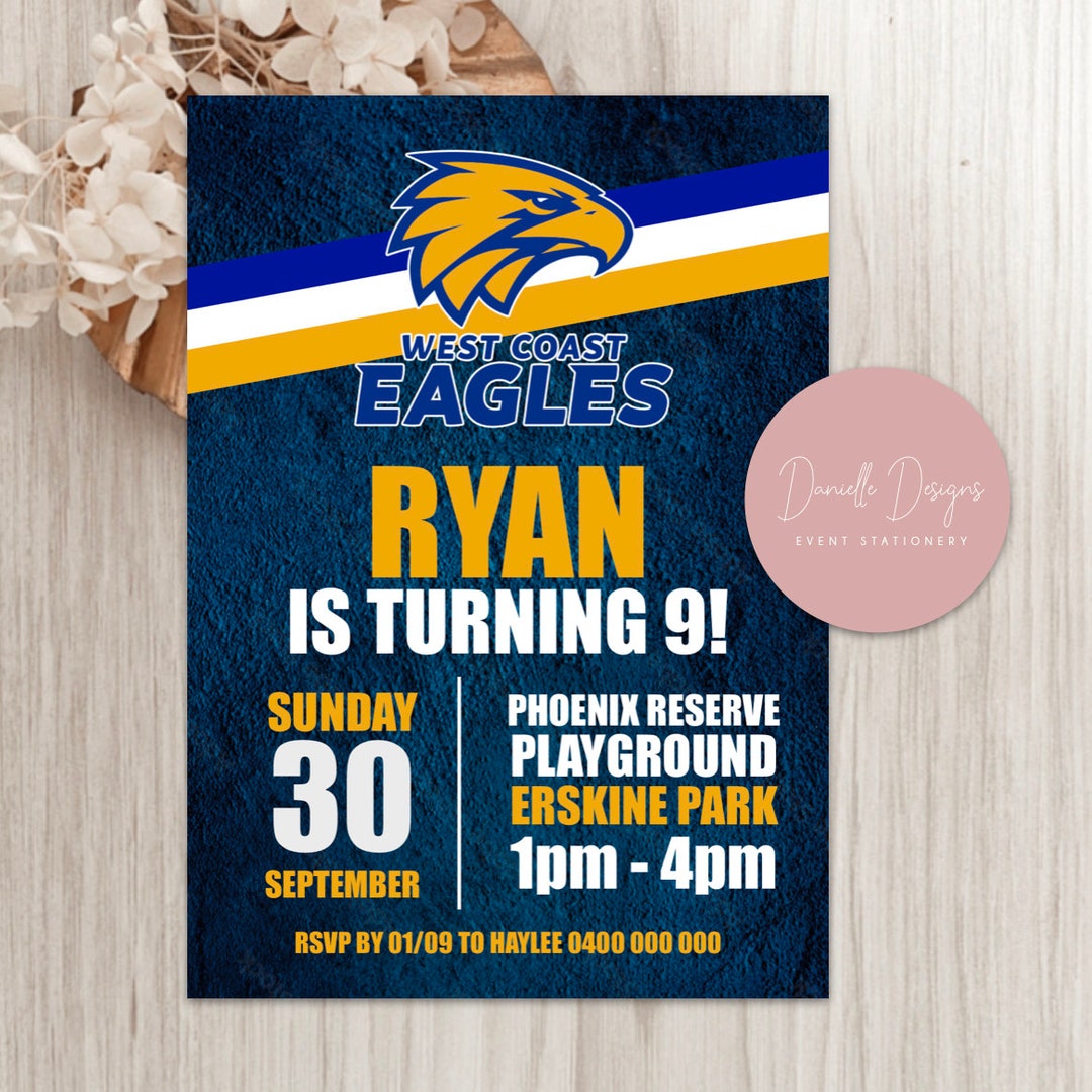 Instant Download Canva Template AFL Birthday Invitation West Coast ...