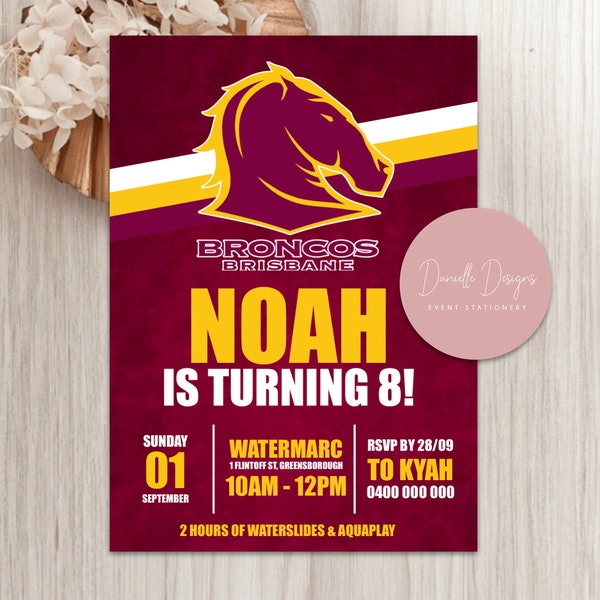 Broncos Invitations - Etsy Australia