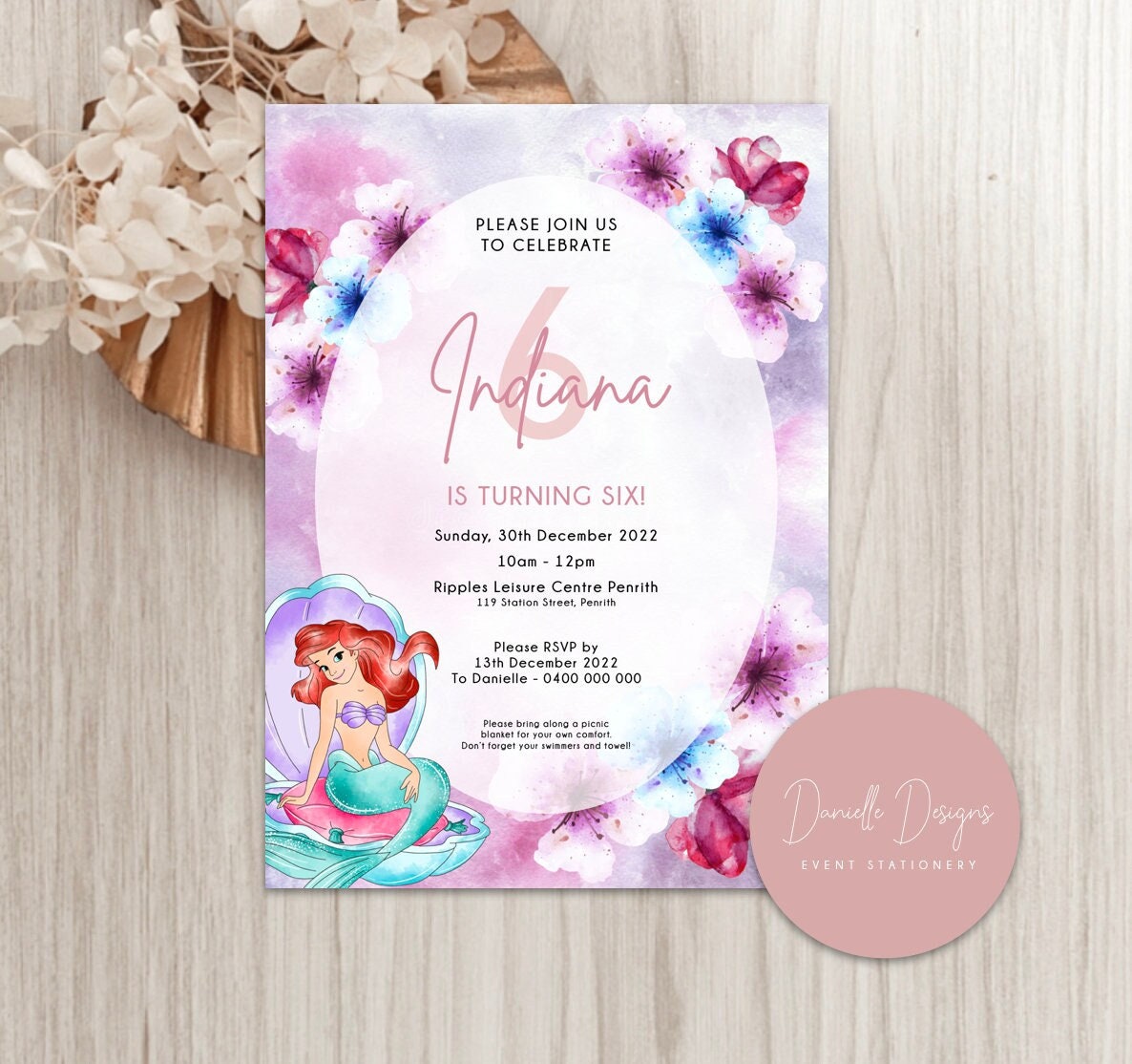 Mermaid Princess Digital File Invitation - Etsy