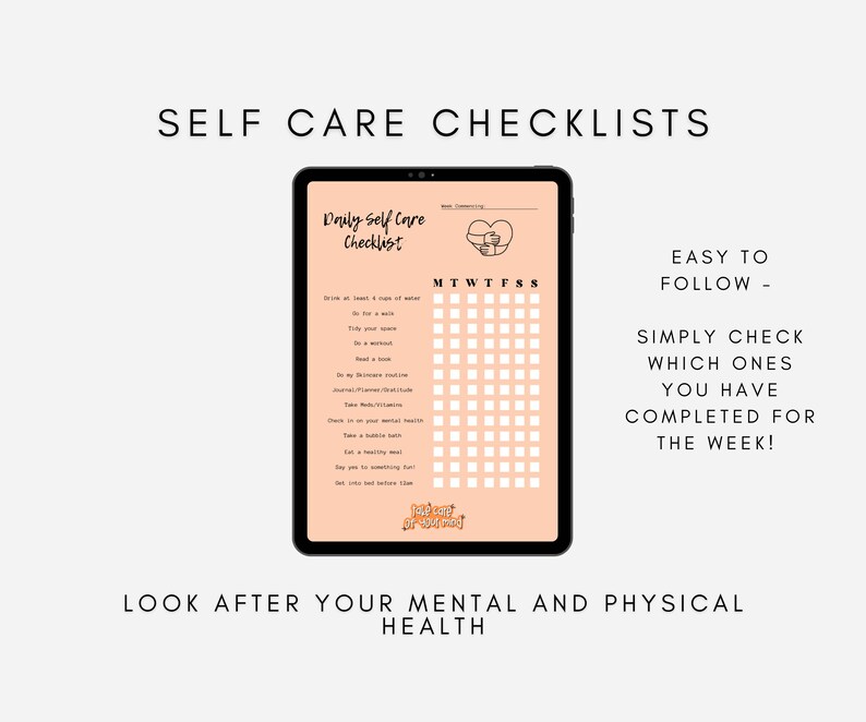 Self Care Checklist - Etsy
