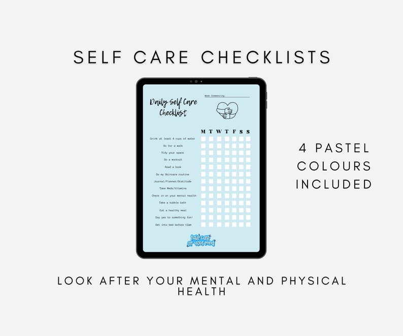 Self Care Checklist - Etsy