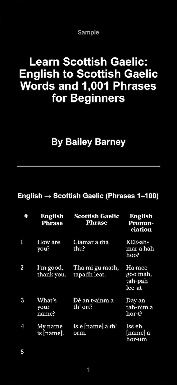 Scottish Gaelic Phrases