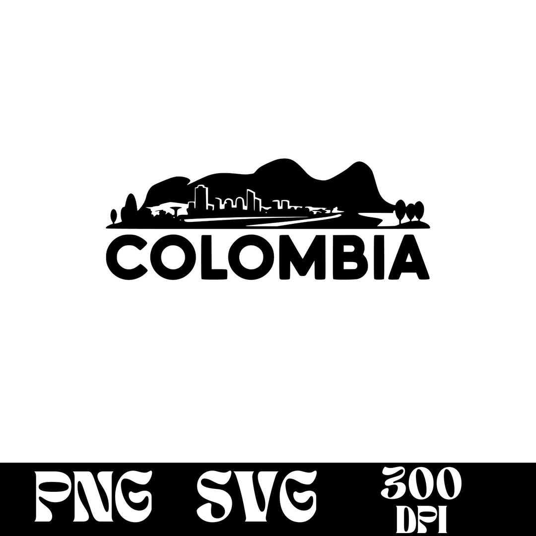 Colombia SVG Design, Colombia Logo, Colombia Skyline Vector, Skyline ...