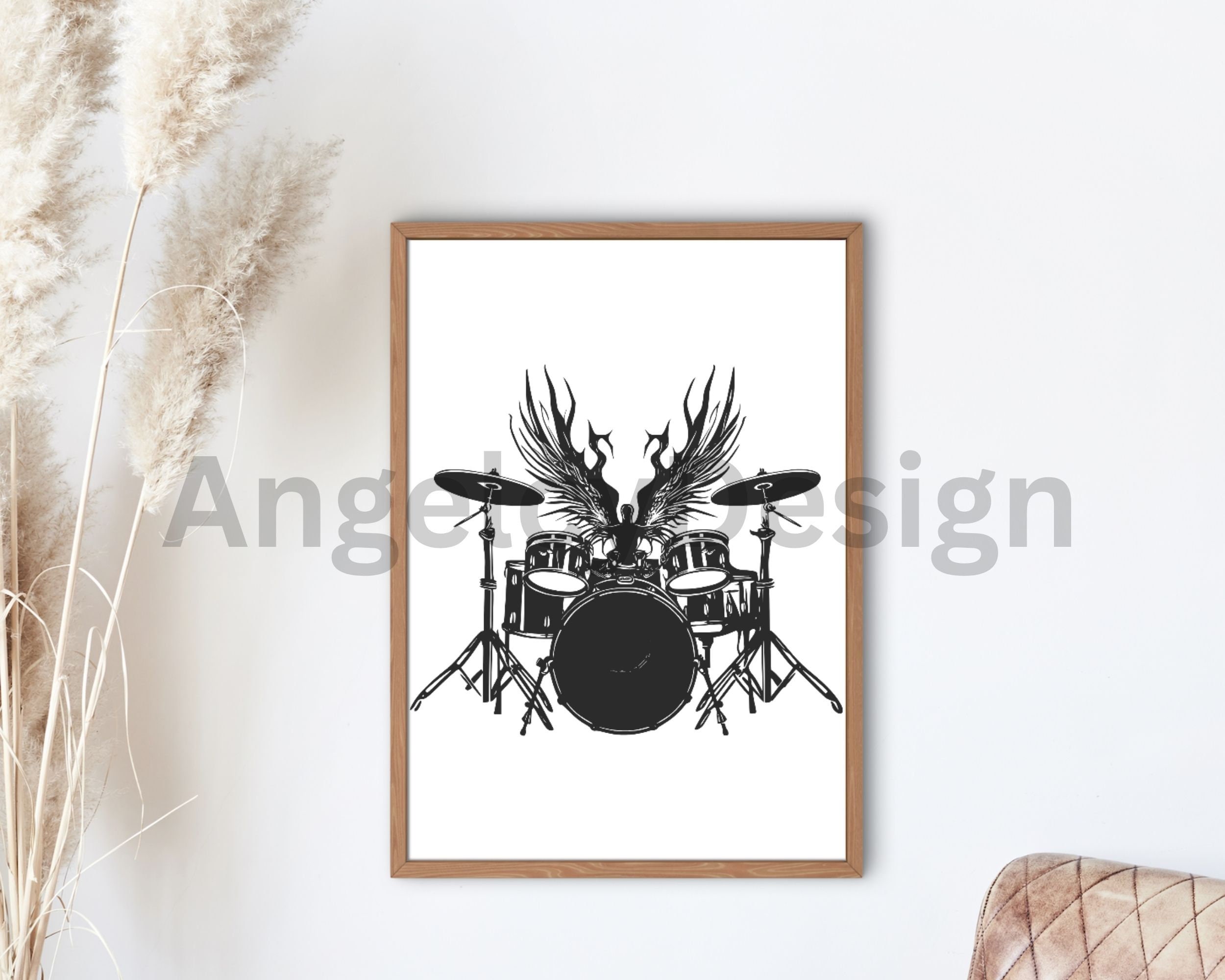 Horror Drum Set SVG Designs, Drums Logo, Skull Vector, Metal PNG, Hell ...