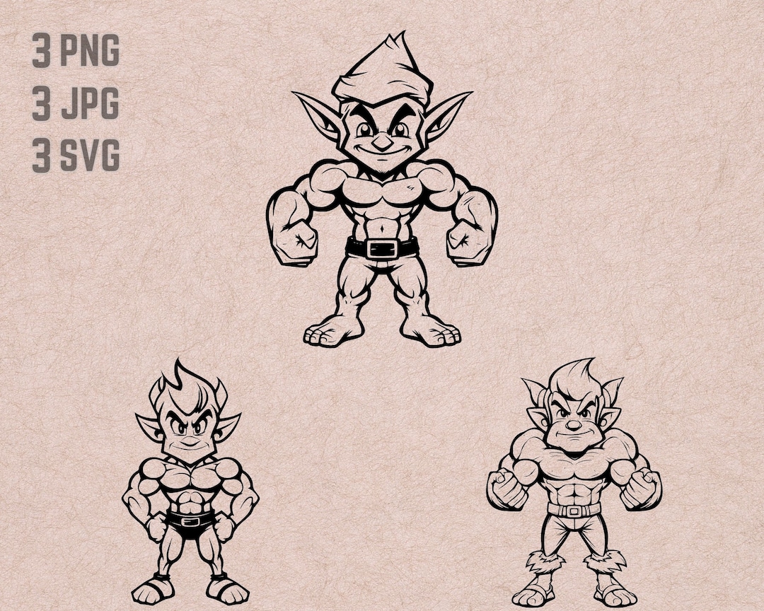 Bodybuilder Elf Svg Designs, Gym Logo Vector, Christmas Fitness PNG, Workout Bundle ...