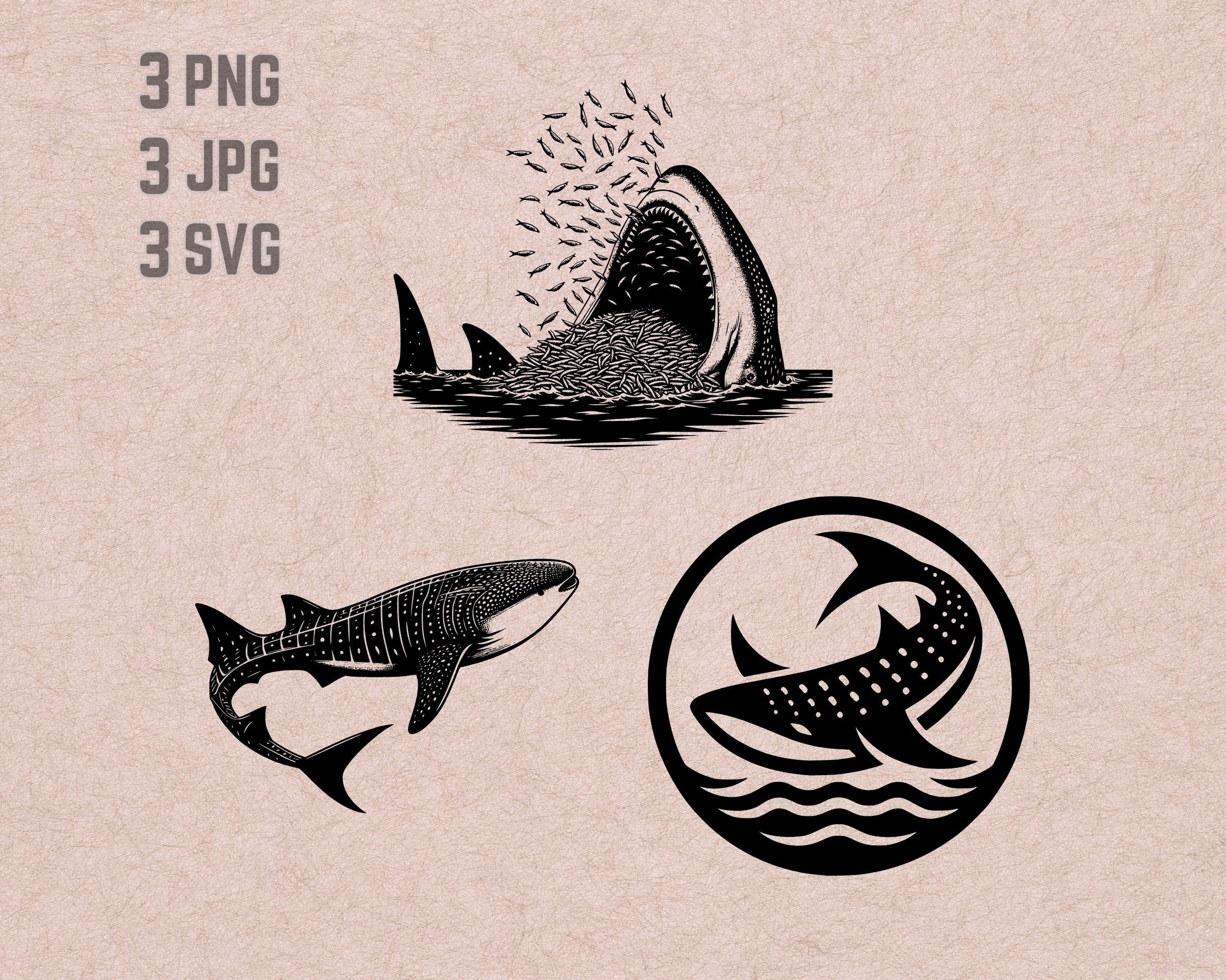 Whale Shark Svg Designs, Whale Shark Logo, Shark PNG, Sea Creature ...