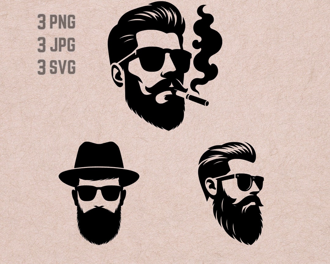 Beard Man Face SVG Designs, Beard Man Logo, Dad Life Vector, Sunglasses ...