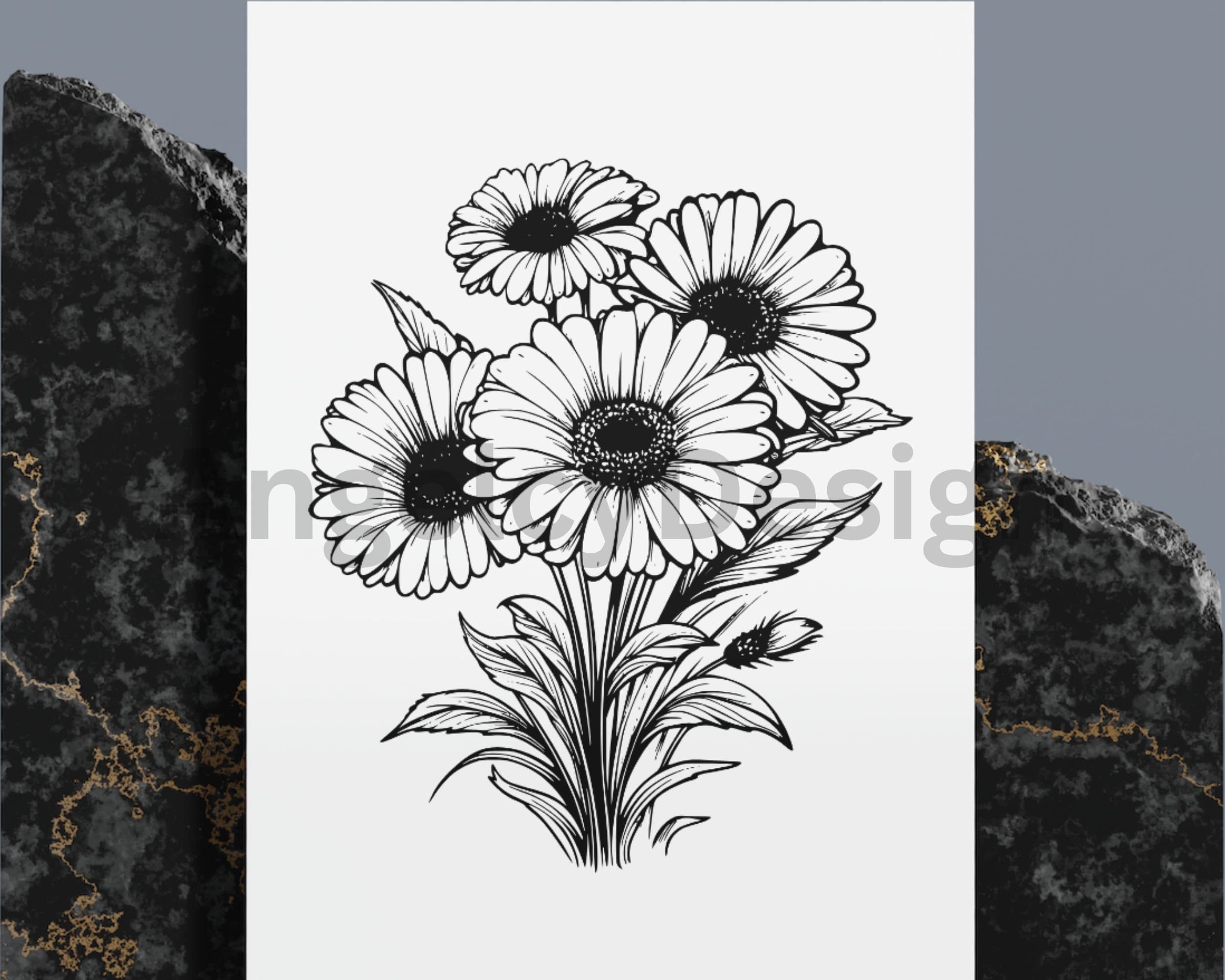 Gerbera SVG Designs, Gerbera Logo, Flower Vector, Gerbera Bouquet Png ...