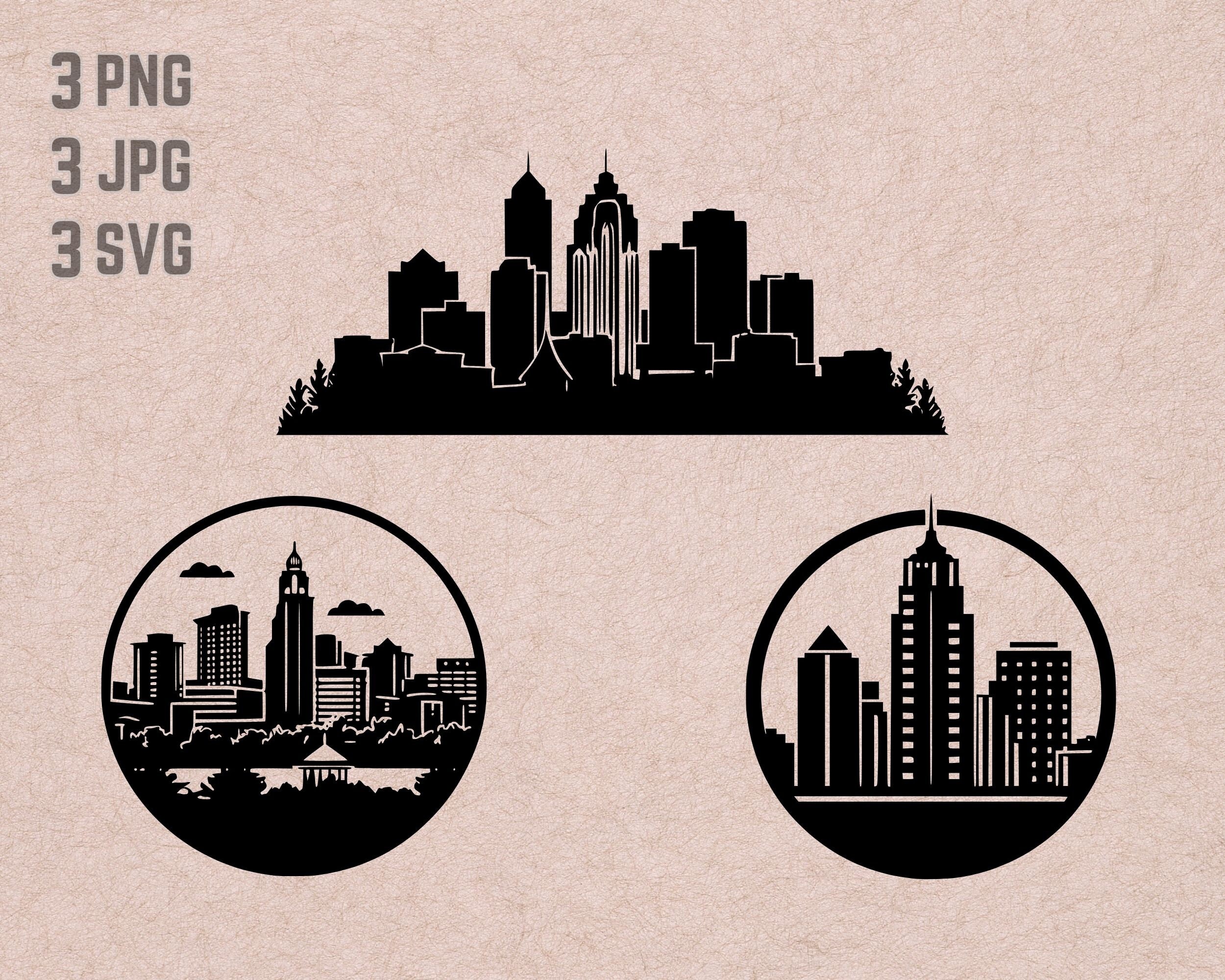Raleigh Skyline SVG Designs, Raleigh Logo, Raleigh Skyline Vector ...