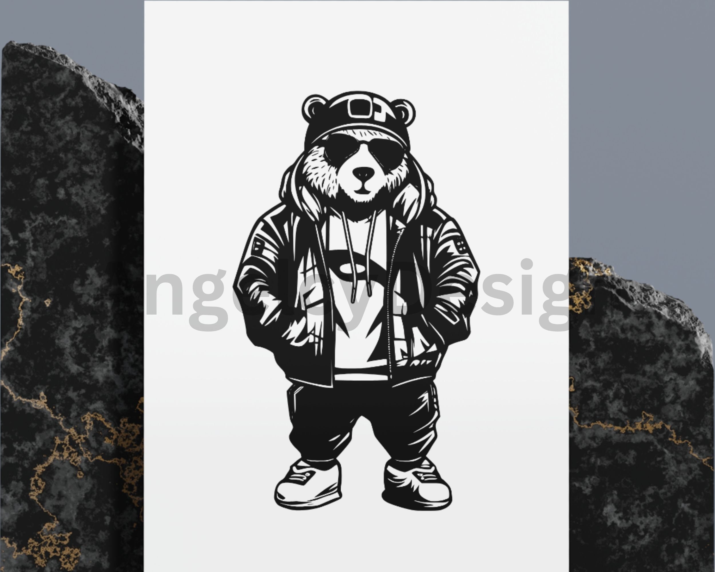 Bear With Sunglasses Svg Designs, Bear Logo Vector, Sunglasses PNG ...