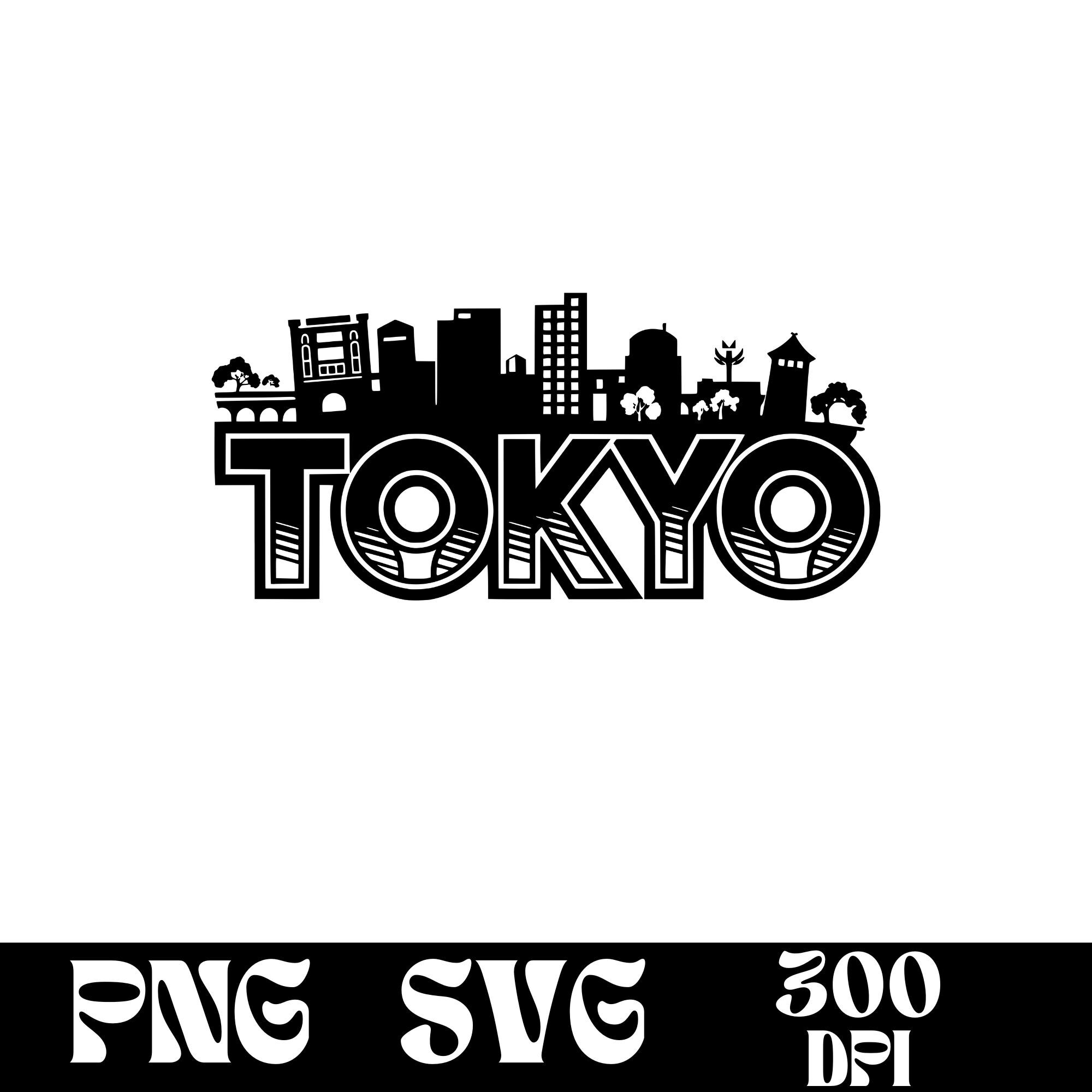 Tokyo Skyline SVG Design, Tokyo Logo, Tokyo Skyline Vector, Skyline PNG ...