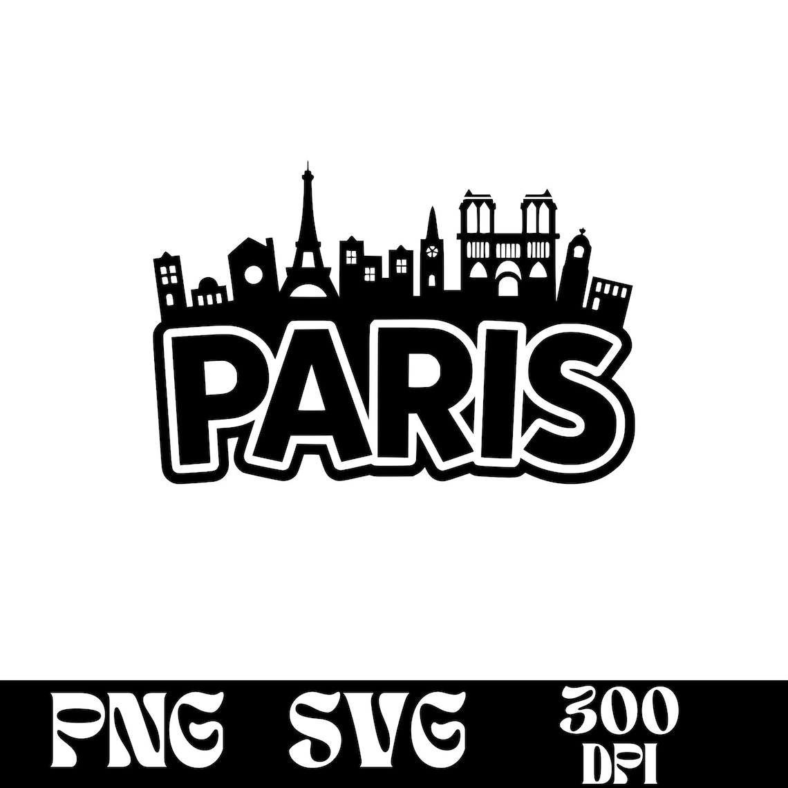 Paris Skyline SVG Design, Paris Logo, Paris Skyline Vector, Skyline PNG ...