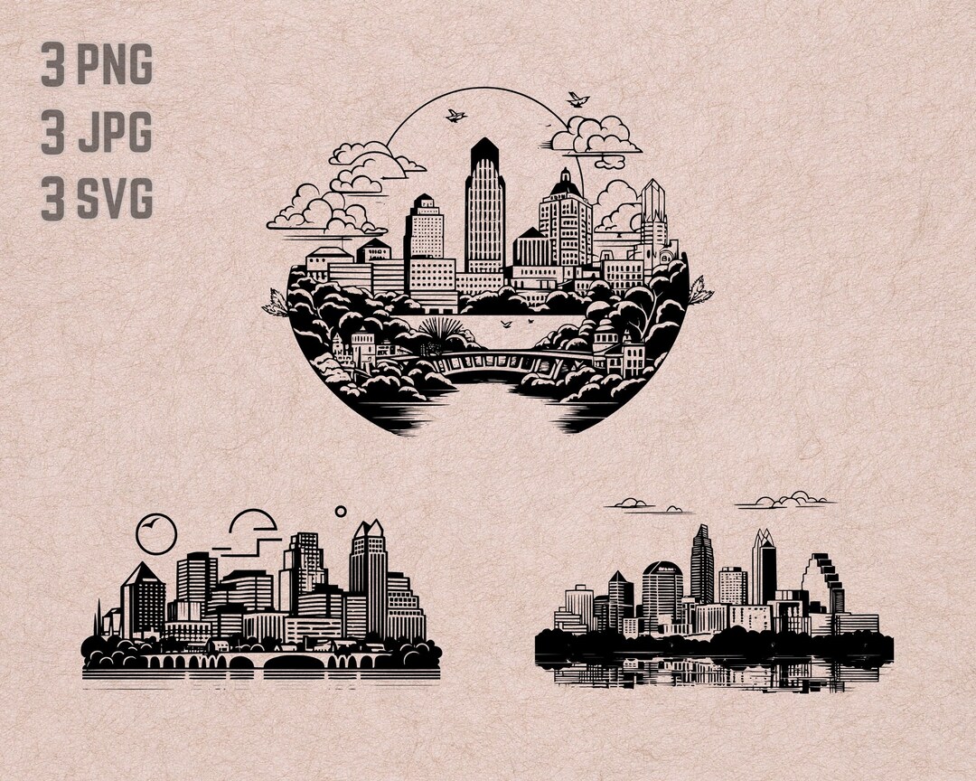 Austin Skyline SVG Designs, Austin Logo, Austin Texas Vector, Skyline ...