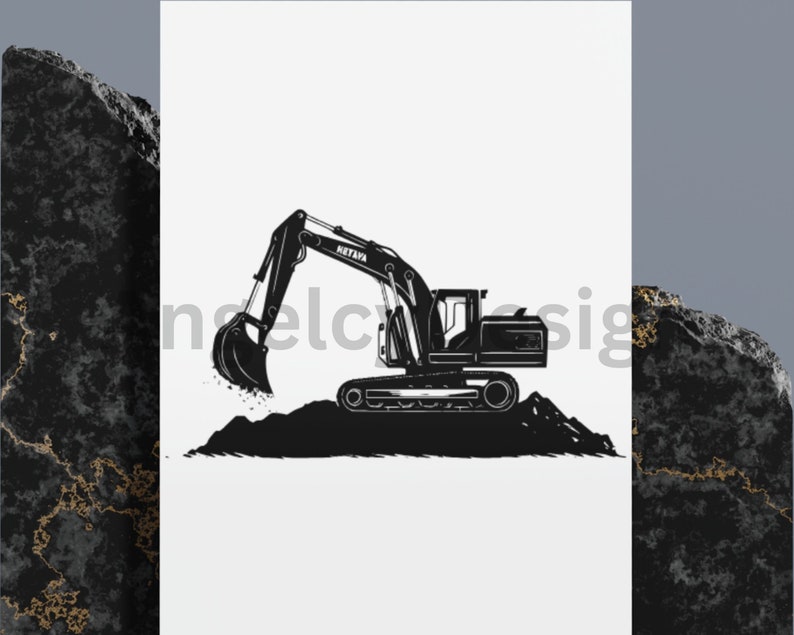 Excavator SVG Designs, Excavator Logo Vector, Construction PNG, Heavy ...