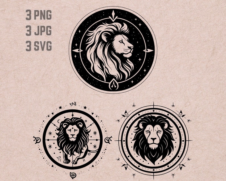 Leo Zodiac Sign Svg Designs, Leo Logo, Zodiac Sign PNG, Zodiac Bundle ...