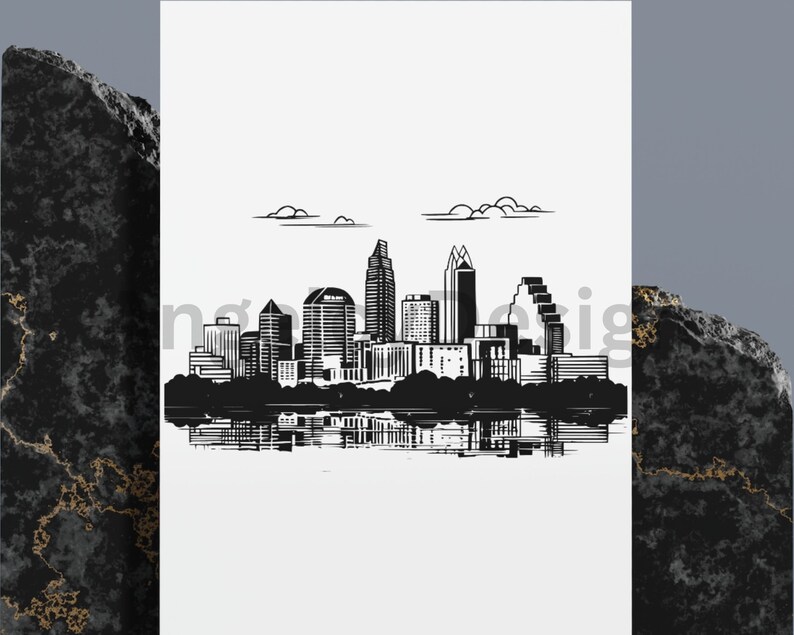 Austin Skyline SVG Designs, Austin Logo, Austin Texas Vector, Skyline ...