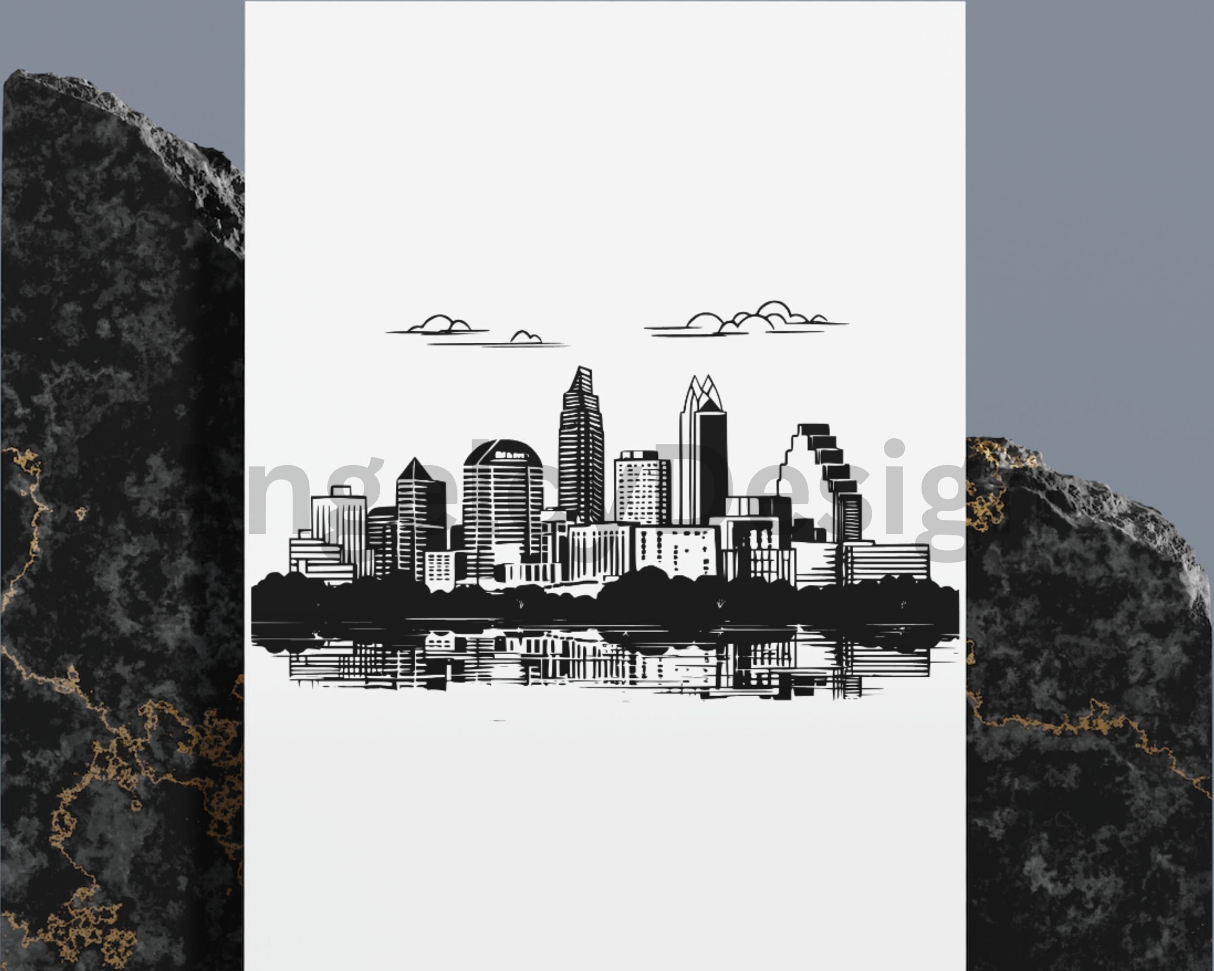 Austin Skyline SVG Designs, Austin Logo, Austin Texas Vector, Skyline ...