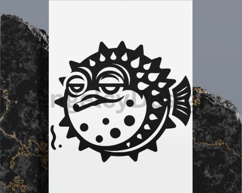 Puffer Fish Svg Designs, Puffer Fish Logo Vector, Stoned Puffer PNG ...