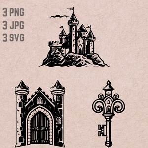 Medieval Castle SVG Designs, Medieval Logo, Castle Vector, Castle Gate ...