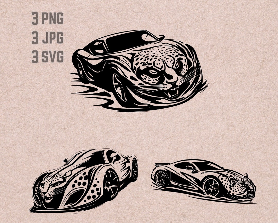 Cheetah Supercar SVG Designs, Cheetah Logo, Supercar Vector, Cheetah ...
