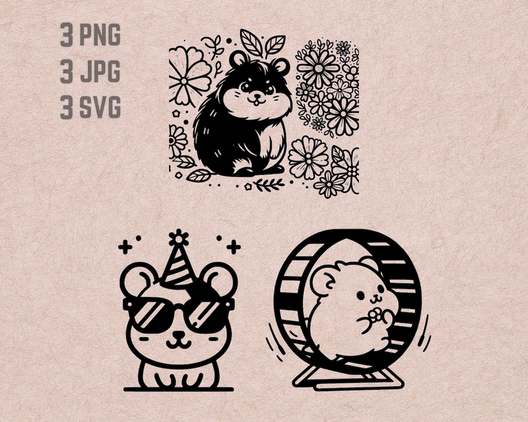 Hamster SVG Designs, Hamster Logo, Hamster Wheel Vector, Rodents PNG ...
